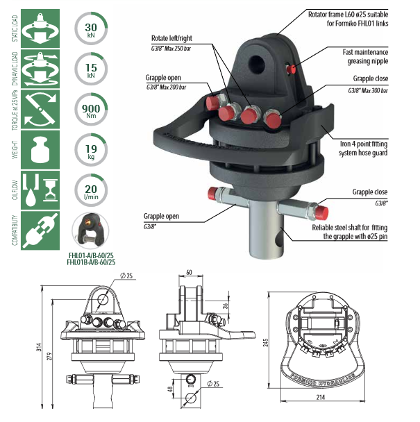FHR3000L / 3 Tonnen Rotator - Qualitätsrotor | Forst-Technik24.de